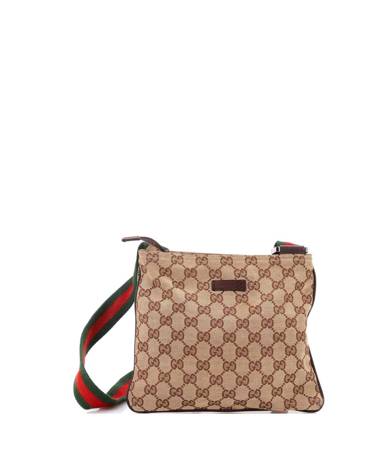 Click here for Pre-Owned Gucci Small Web Strap Zip Messenger Bag... prices