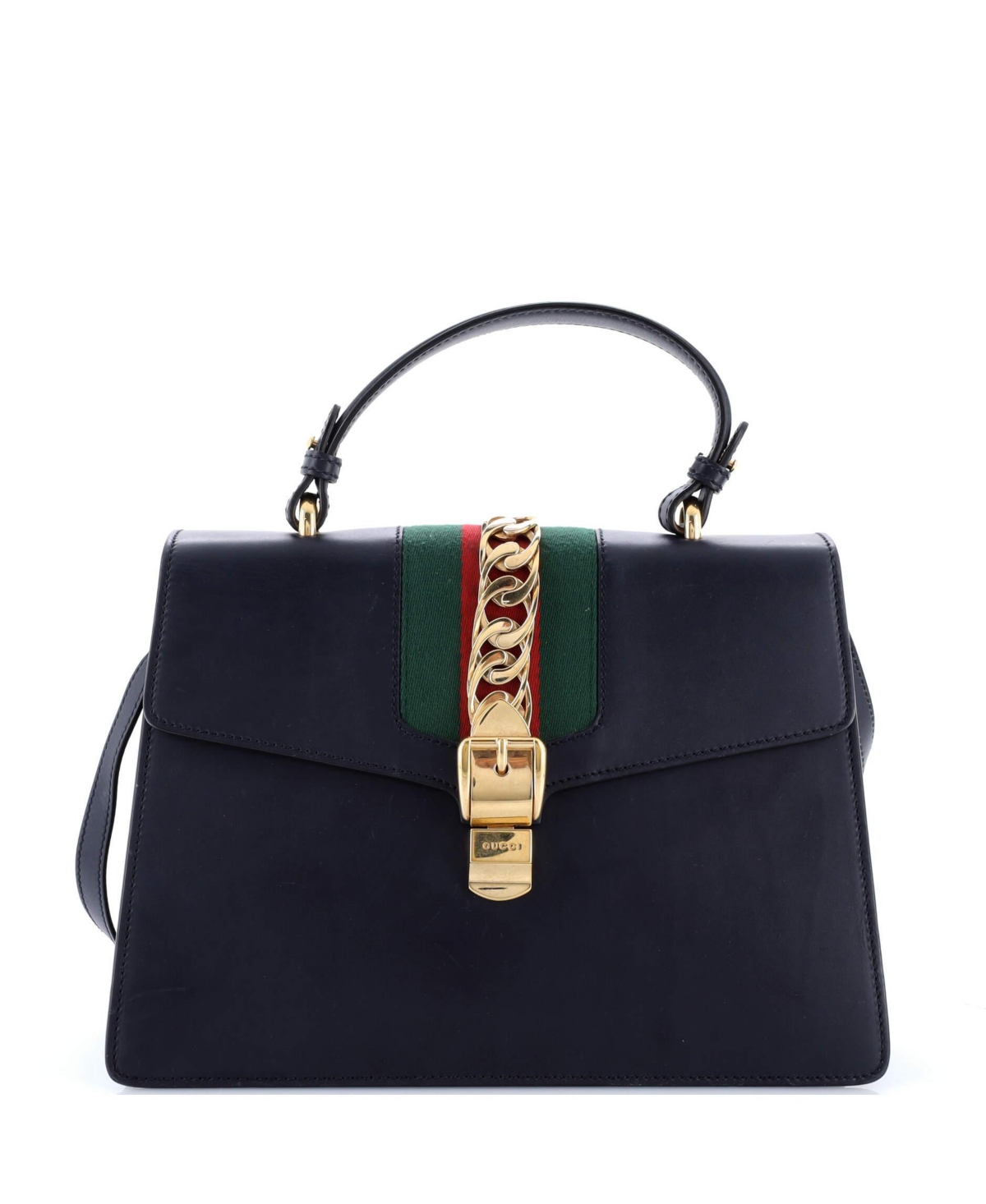 Click here for Pre-Owned Gucci Medium Sylvie Top Handle Bag Leath... prices