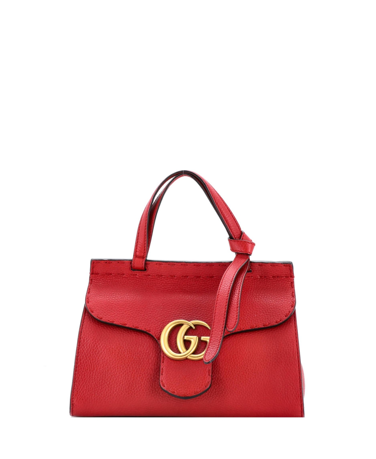 Click here for Pre-Owned Gucci Mini Gg Marmont Top Handle Bag Lea... prices