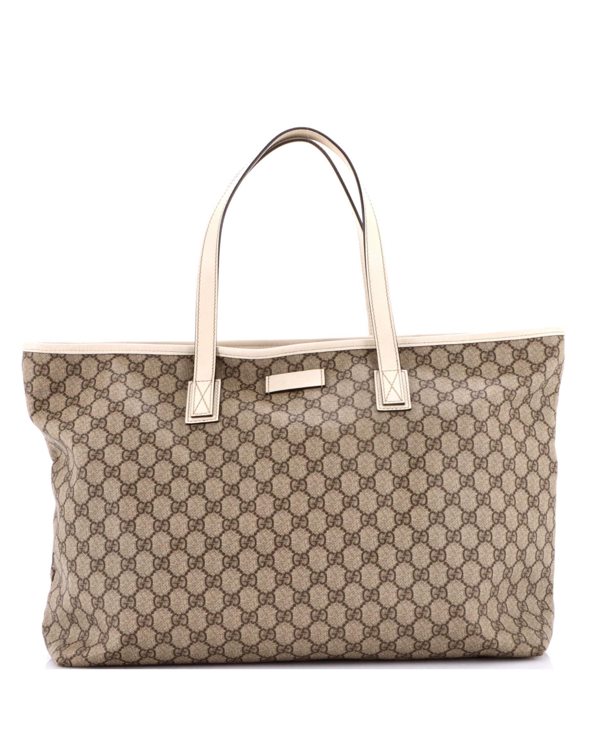 Click here for Pre-Owned Gucci Large Plus Tote Gg Coated Canvas w... prices