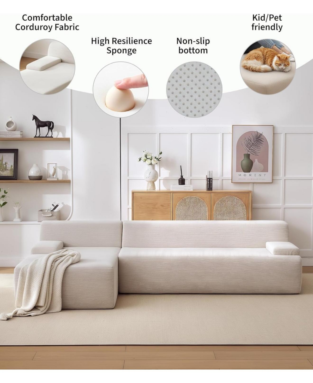 Click here for gaomon Modular L-Shaped Sectional Sofa with Chaise... prices