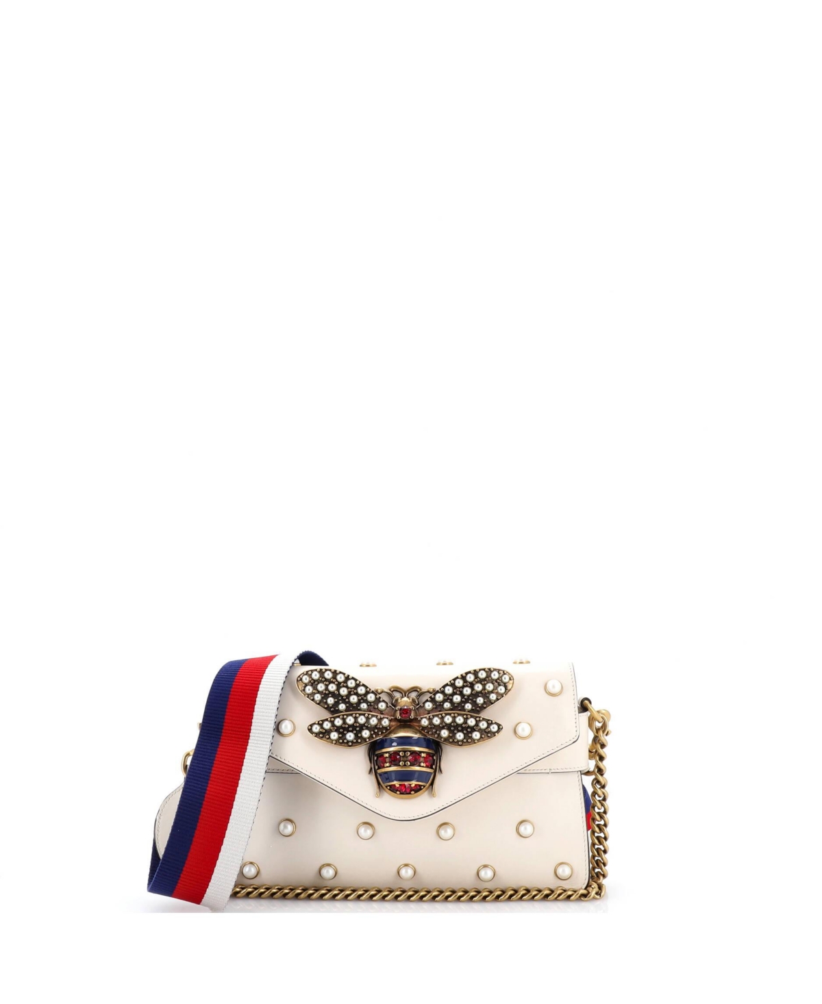 Click here for Pre-Owned Gucci Mini Broadway Pearly Bee Shoulder... prices