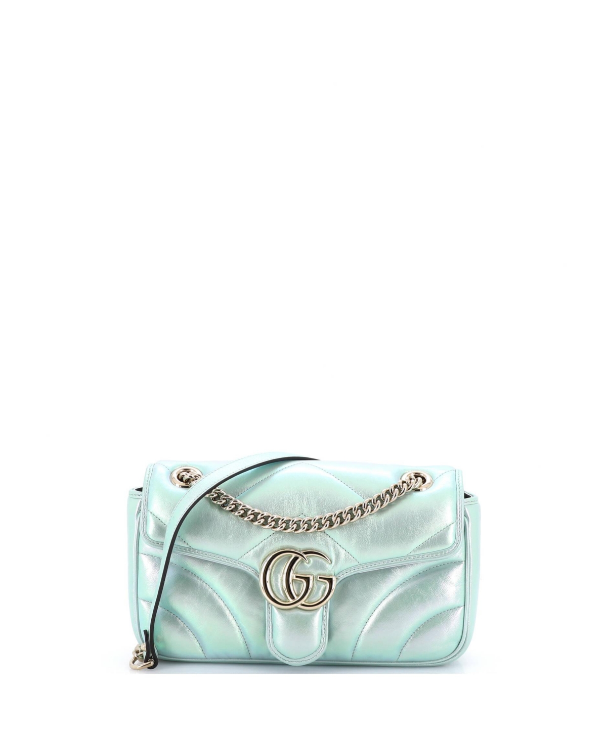 Click here for Pre-Owned Gucci Small Gg Marmont Flap Bag Chevron... prices