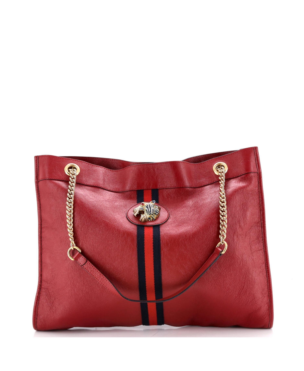 Click here for Pre-Owned Gucci Large Rajah Chain Tote Leather - R... prices
