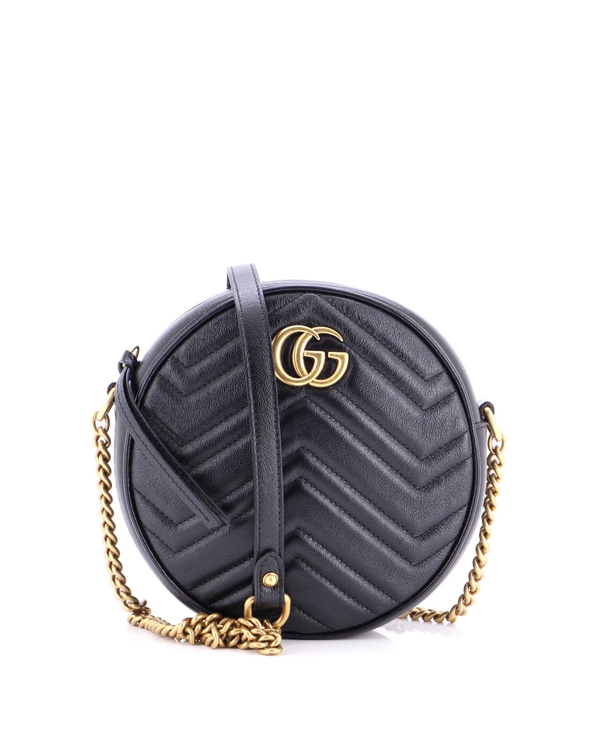 Click here for Pre-Owned Gucci Mini Gg Marmont Round Shoulder Bag... prices