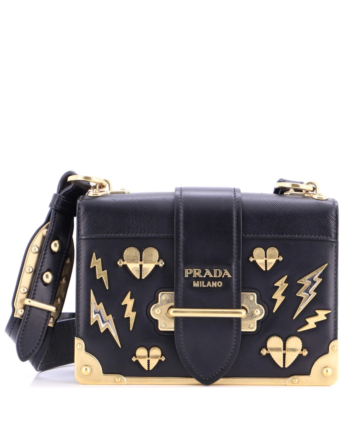 Click here for Pre-Owned Prada Small Cahier Crossbody Bag Embelli... prices