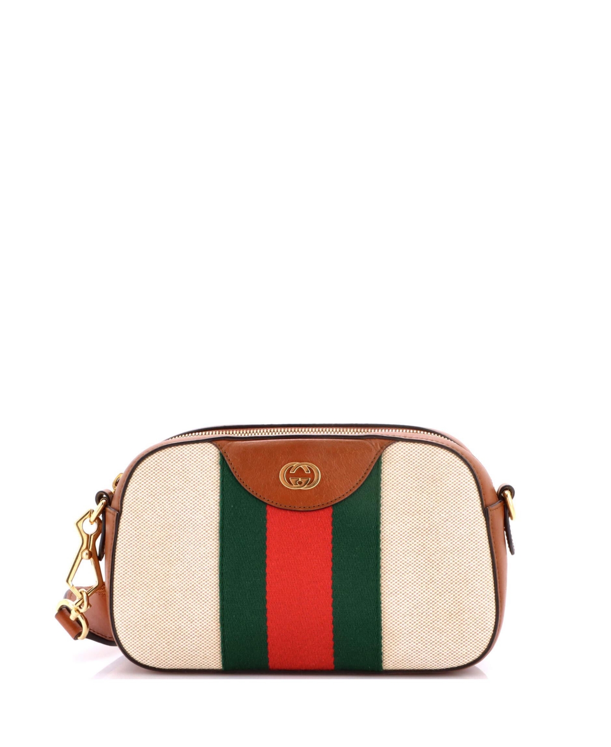 Click here for Pre-Owned Gucci Camera Bag Vintage Web Canvas - Na... prices