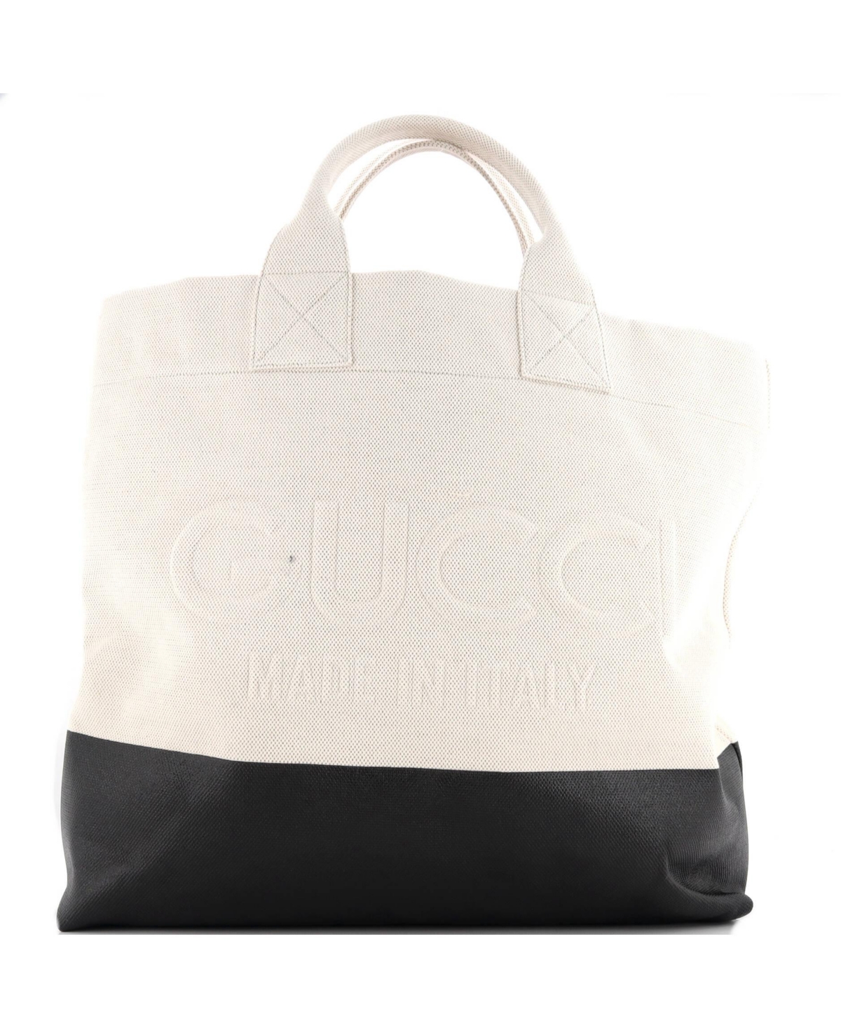 Click here for Pre-Owned Gucci Logo Embossed Open Tote Canvas - N... prices