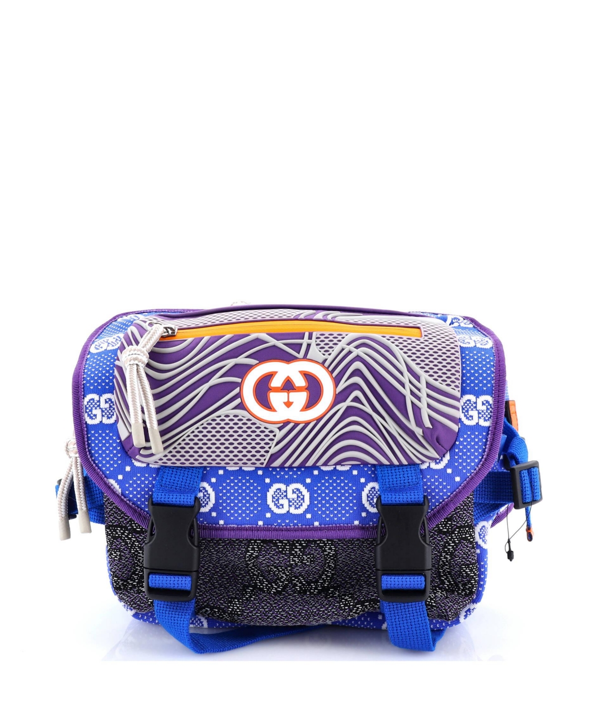 Click here for Pre-Owned Gucci Buckle Flap Chest Strap Backpack G... prices