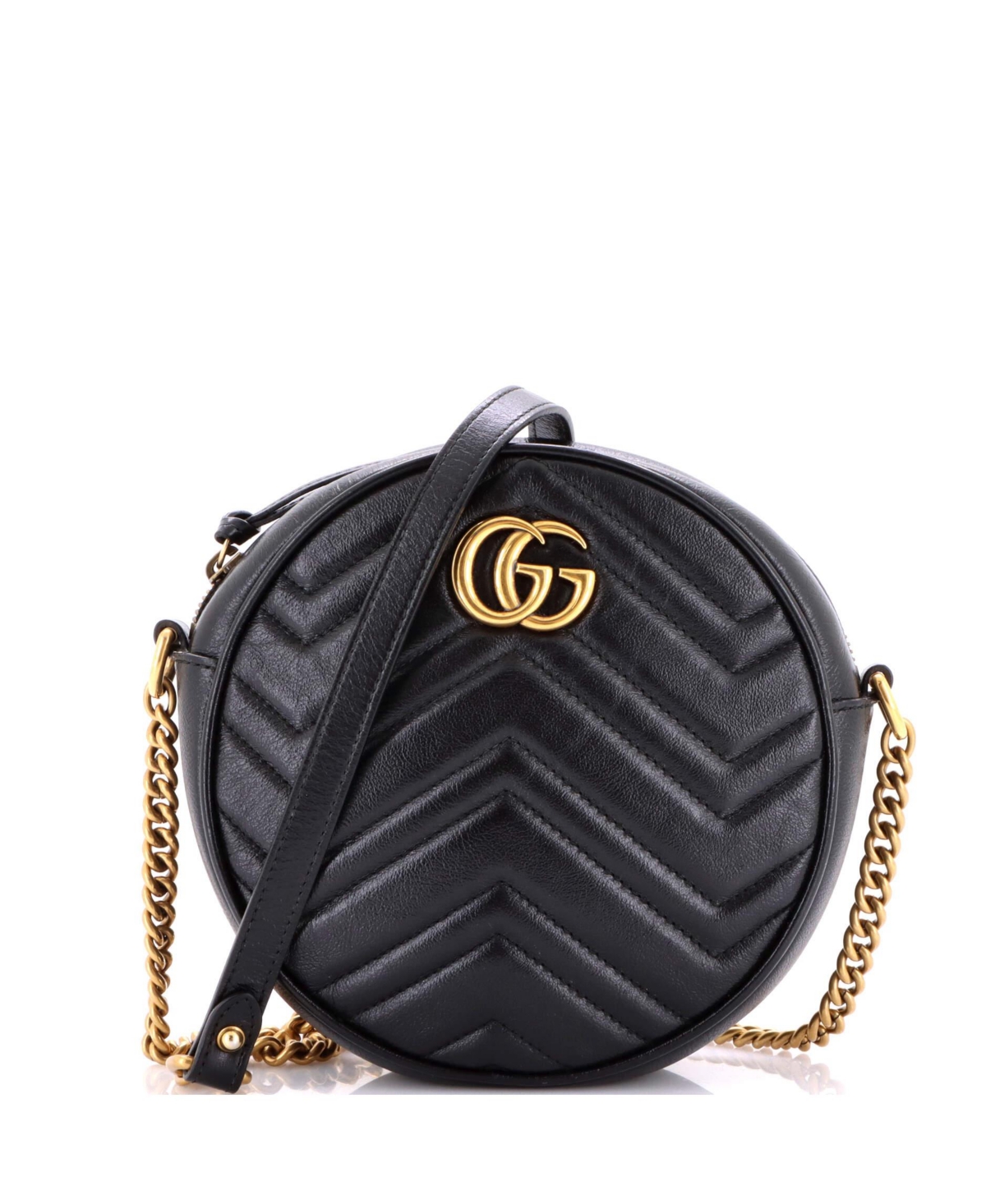 Click here for Pre-Owned Gucci Mini Gg Marmont Round Shoulder Bag... prices
