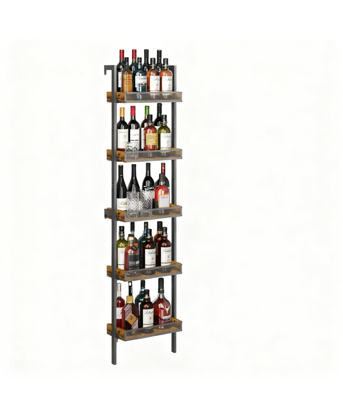 Click here for Yigii Wine Rack Bottles Wall Mounted Metal Wood St... prices