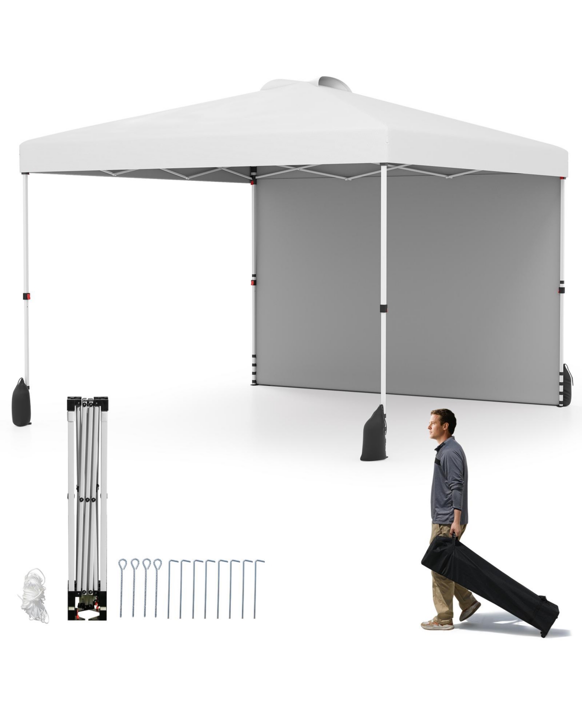 Click here for Gymax 10 X 10 Ft Pop up Canopy Tent w/ 1 Sidewall... prices
