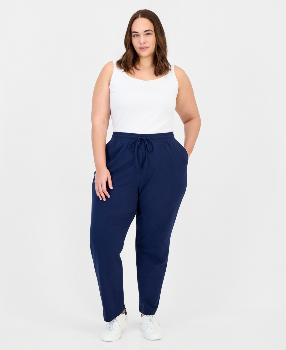 Style & Co Plus Size Knit Pull-On Pants  Exclusively at Macys - Industrial Blue
