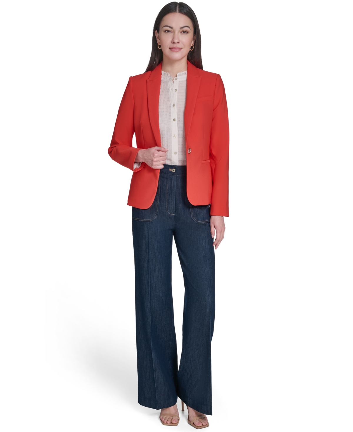 Click here for Tommy Hilfiger Womens 1-Button Calvary Twill Blaze... prices