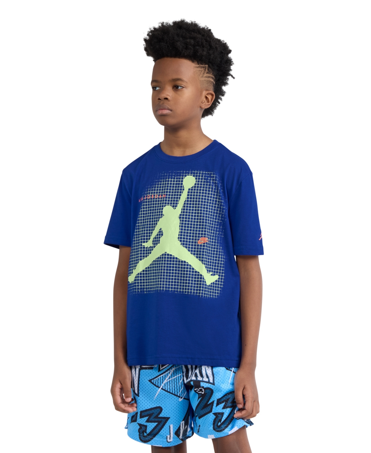Click here for Jordan Boys 8-20 Jumpman Grid Blur Crewneck T-Shir... prices