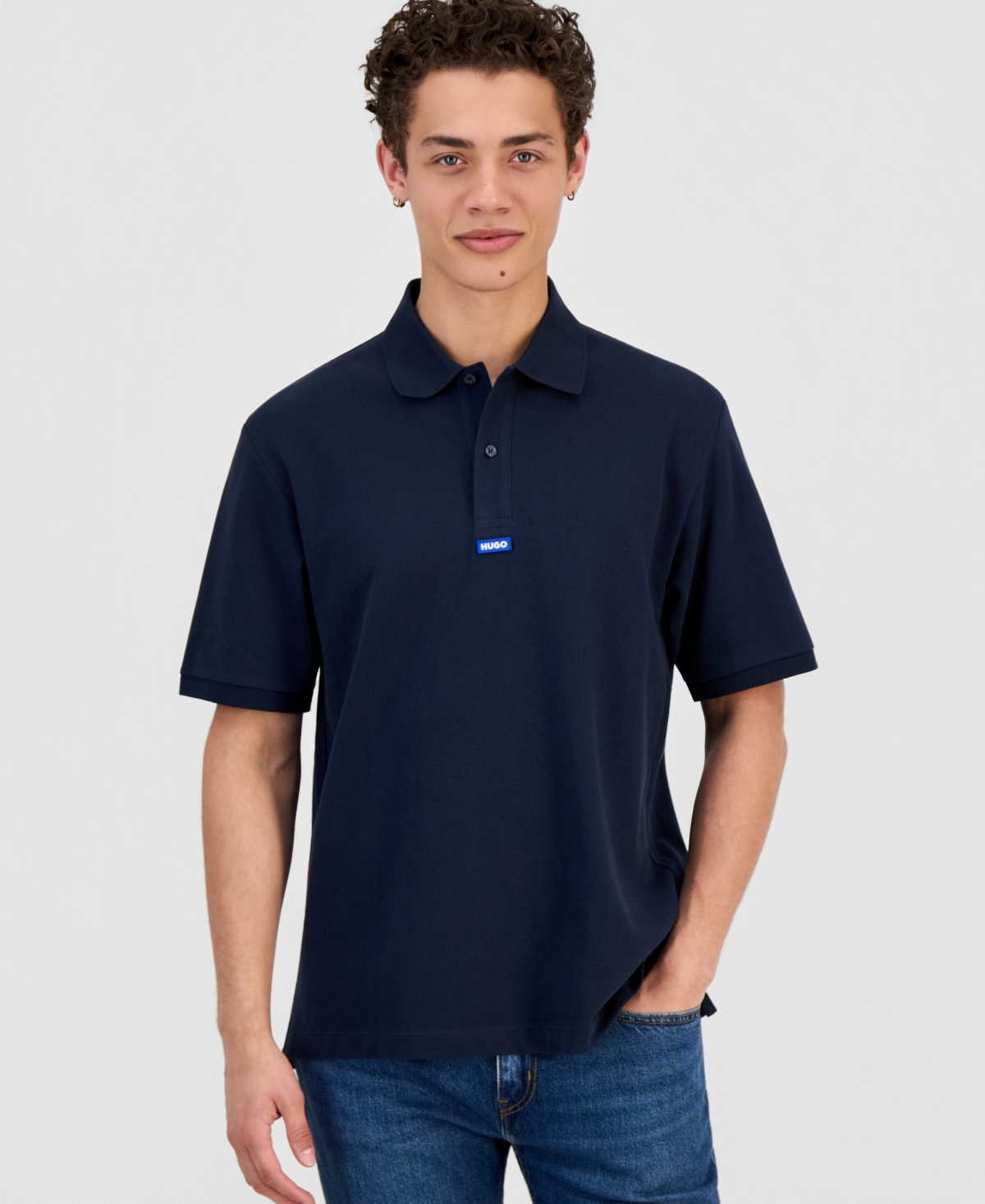 Click here for Hugo by Hugo Boss Mens Nolitos Polo Shirt - Dark B... prices