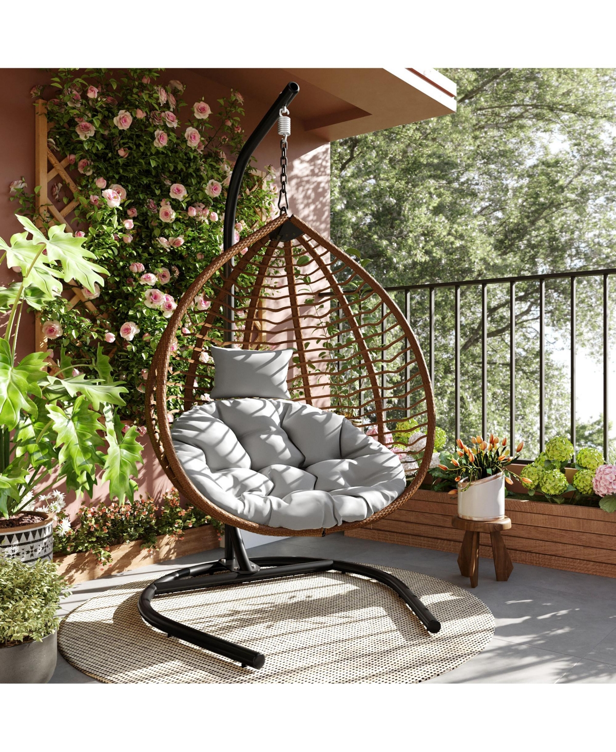 Click here for Rainsken Hanging Rattan Egg Swing Chair  Foldable... prices