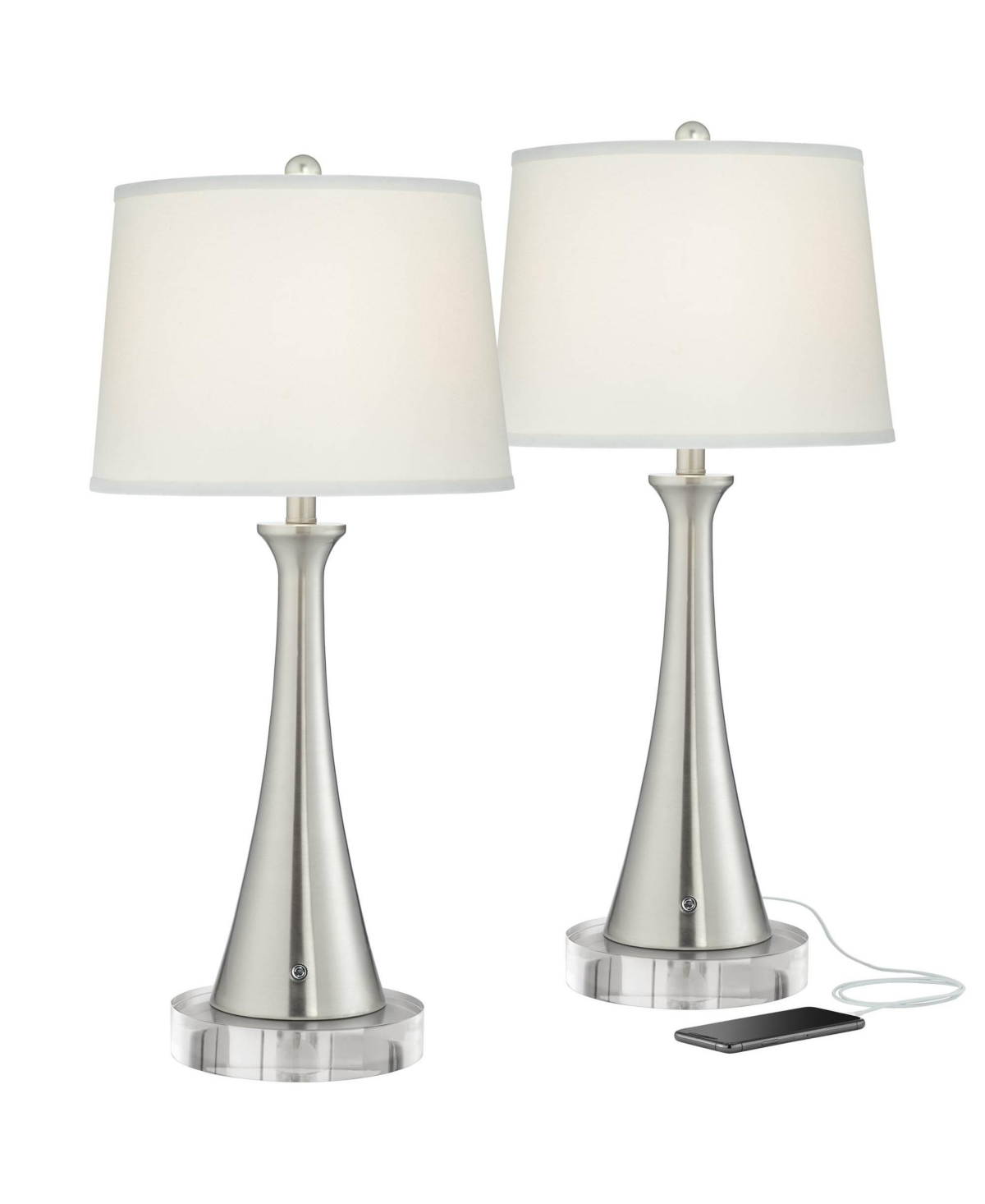 Click here for 360 Lighting Karl Modern Table Lamps Set of 2 with... prices
