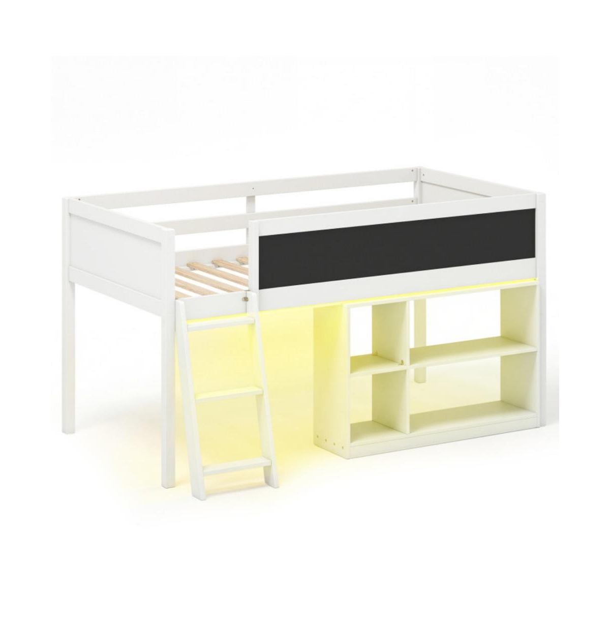 Click here for Gouun Kids Loft Bed with Led Lights and Removable... prices