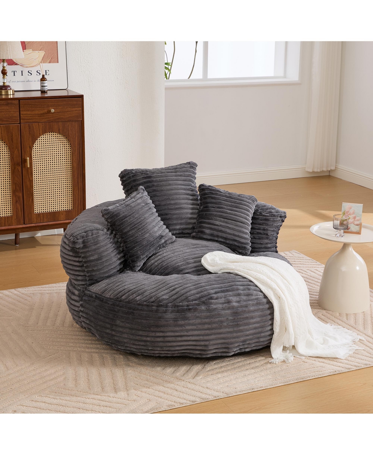 Click here for Rainsken Corduroy Oversized Bean Bag Chair  Lazy S... prices