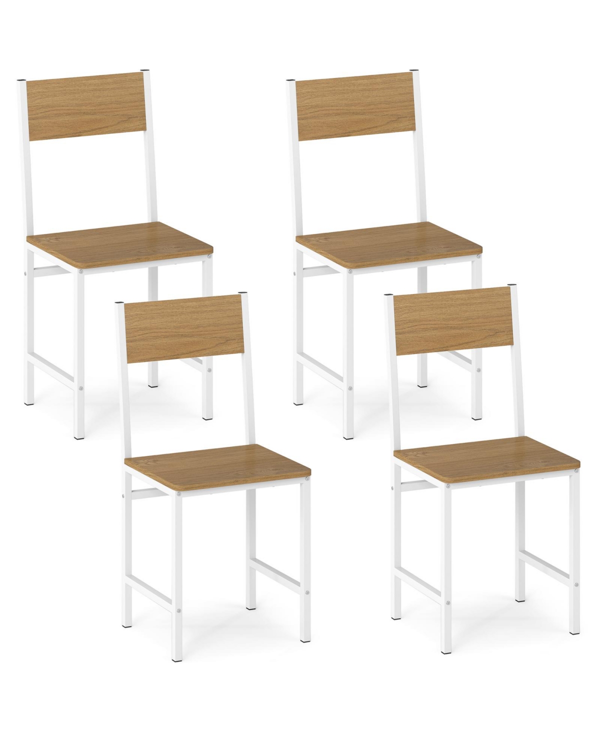 Click here for Gymax Set of 4 Dining Chairs w/Metal Legs Slanted... prices