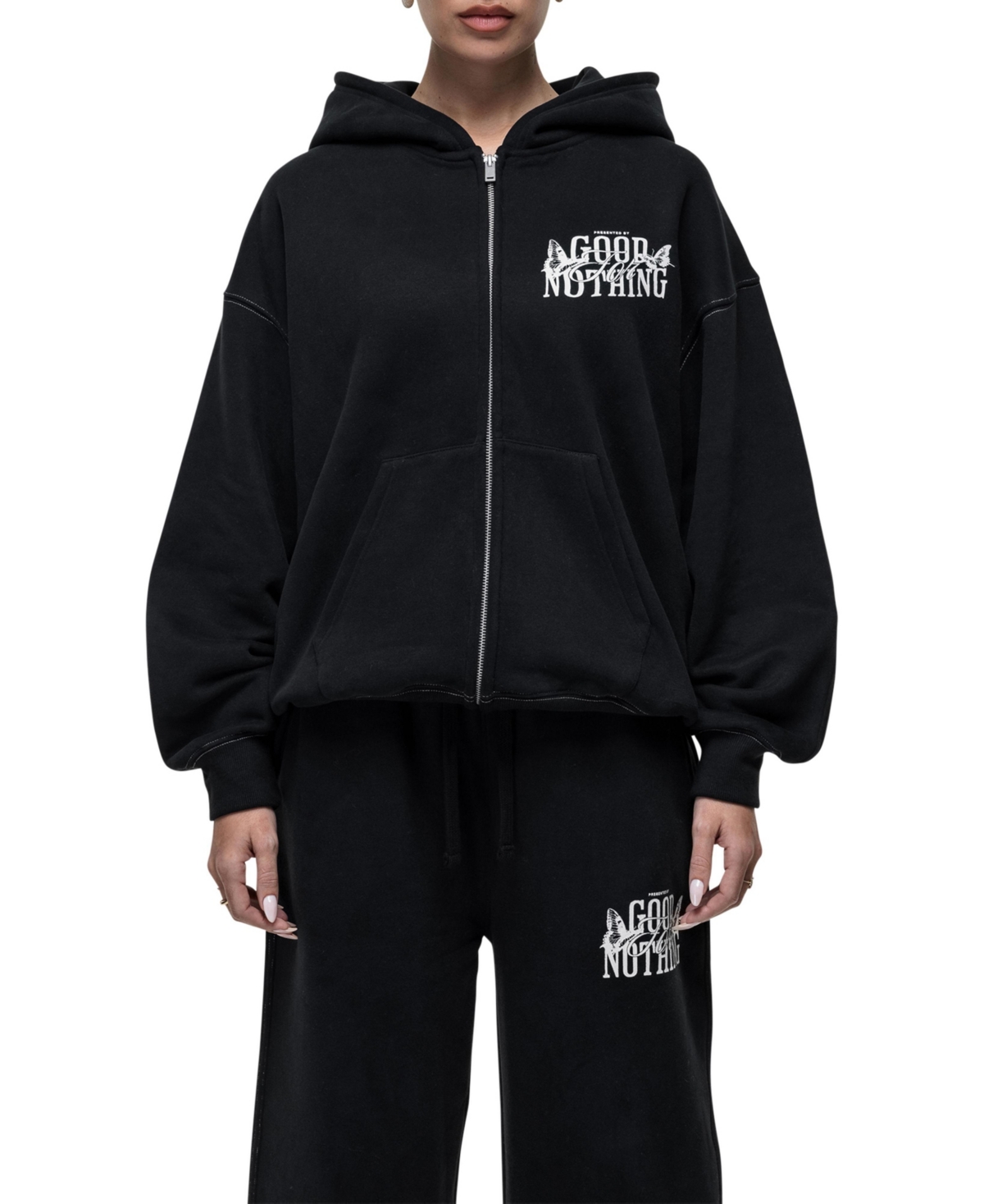 Click here for Good For Nothing Womens Dakota Zip up Hoodie - Bla... prices