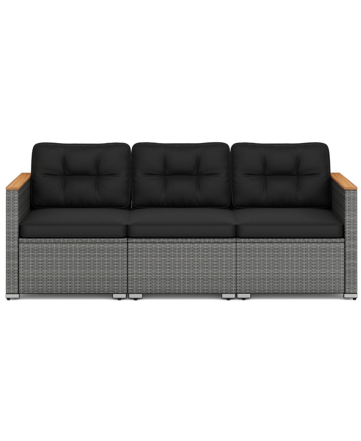 Click here for Sugift 3-Seat Patio Couch Sofa Pe Rattan Loveseat... prices