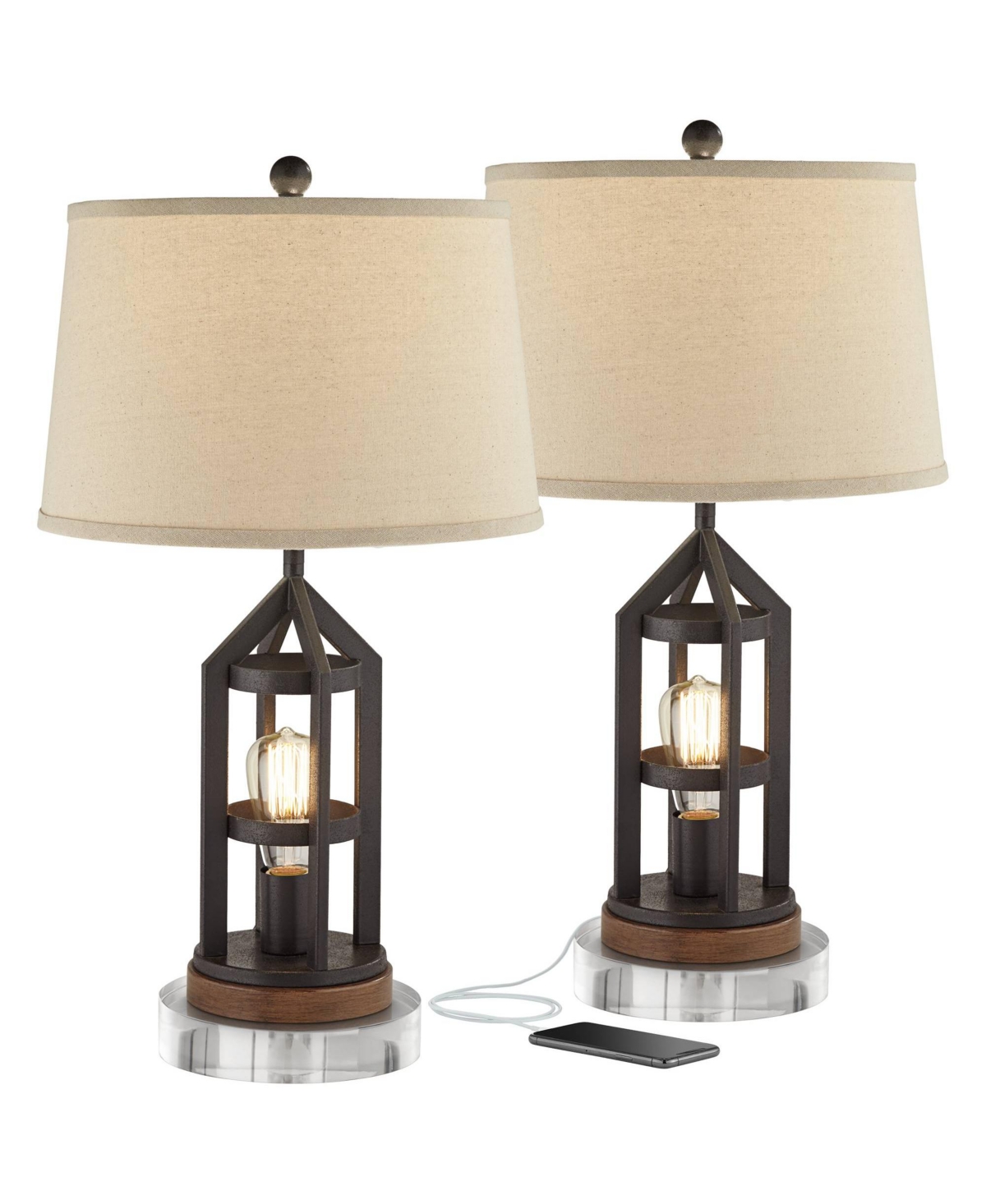 Click here for Franklin Iron Works Lucas Industrial Table Lamps S... prices