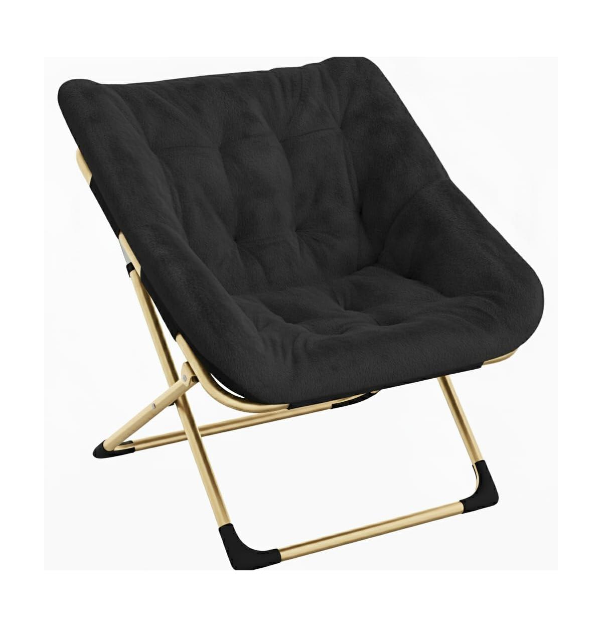 Click here for gaomon Rabbit Fur Saucer Chair  Foldable Lounge Ch... prices