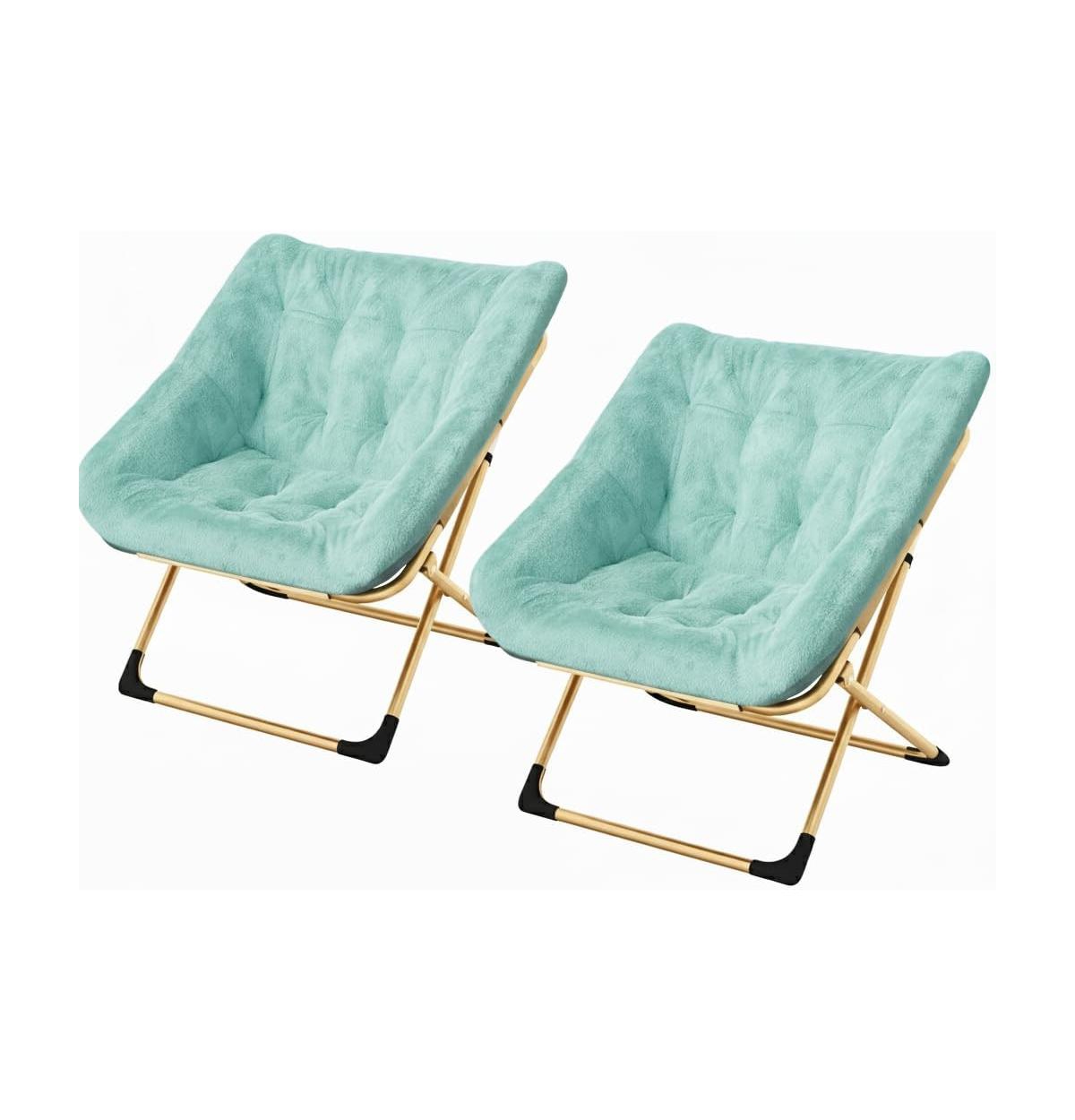 Click here for gaomon Rabbit Fur Saucer Chair  Foldable Lounge Ch... prices