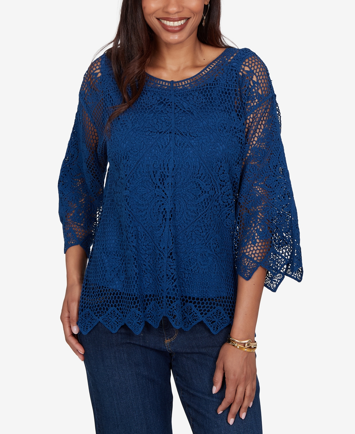 Click here for Ruby Rd. Petite Scalloped Medallion Crochet Lined... prices