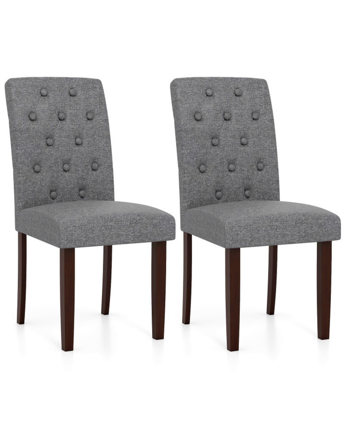 Click here for Gouun Set of 2 Button-Tufted Fabric Dining Chairs... prices