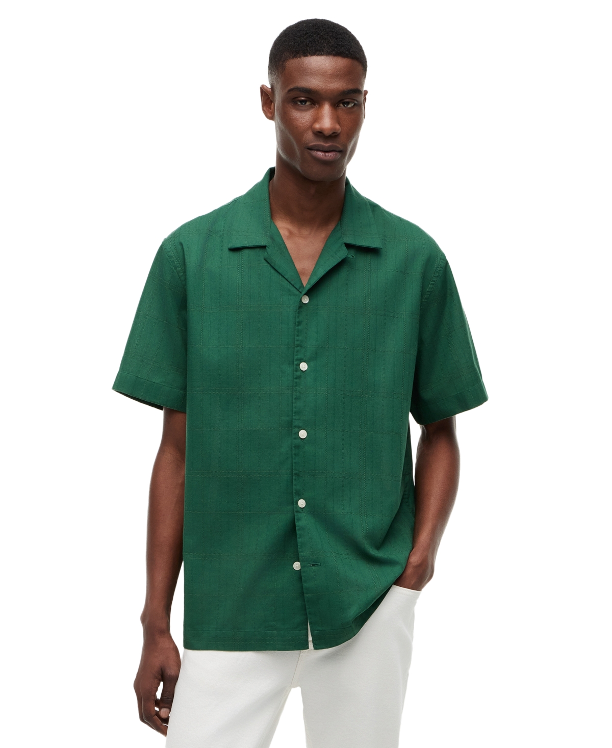 Click here for Tommy Hilfiger Mens Open-Structure Windowpane Shir... prices