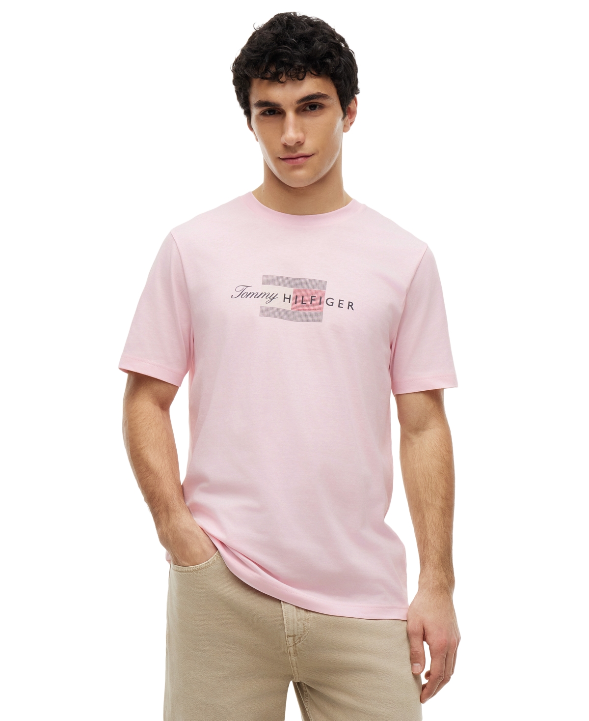 Click here for Tommy Hilfiger Mens Script Flag Regular-Fit T-Shir... prices