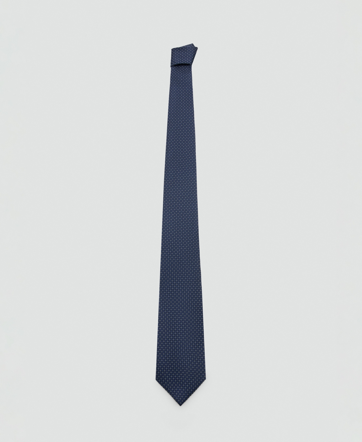 Click here for Mango Mens Silk Blend Striped Tie - Navy prices