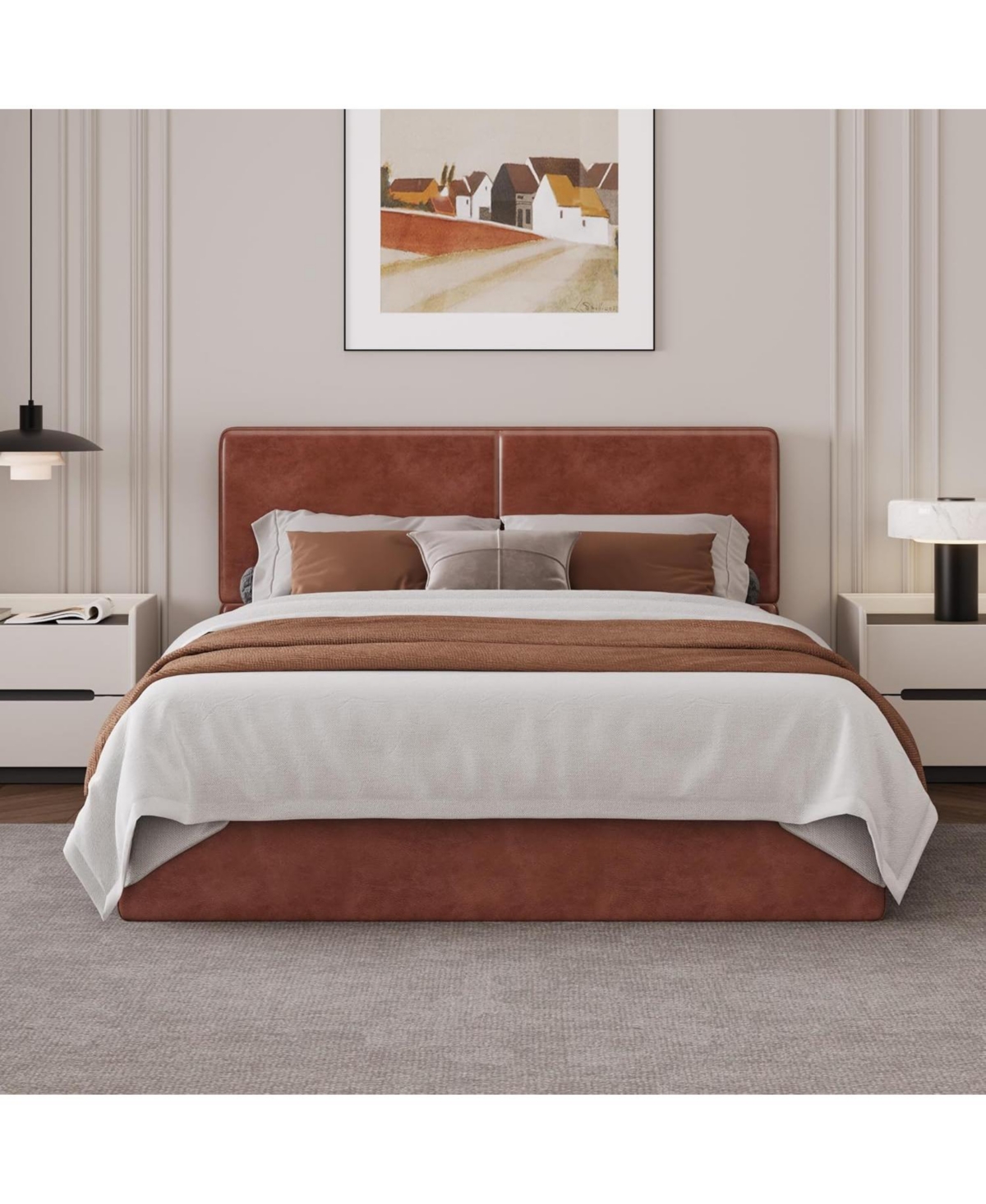 Click here for gaomon Upholstered Bed Frame with Headboard  Platf... prices