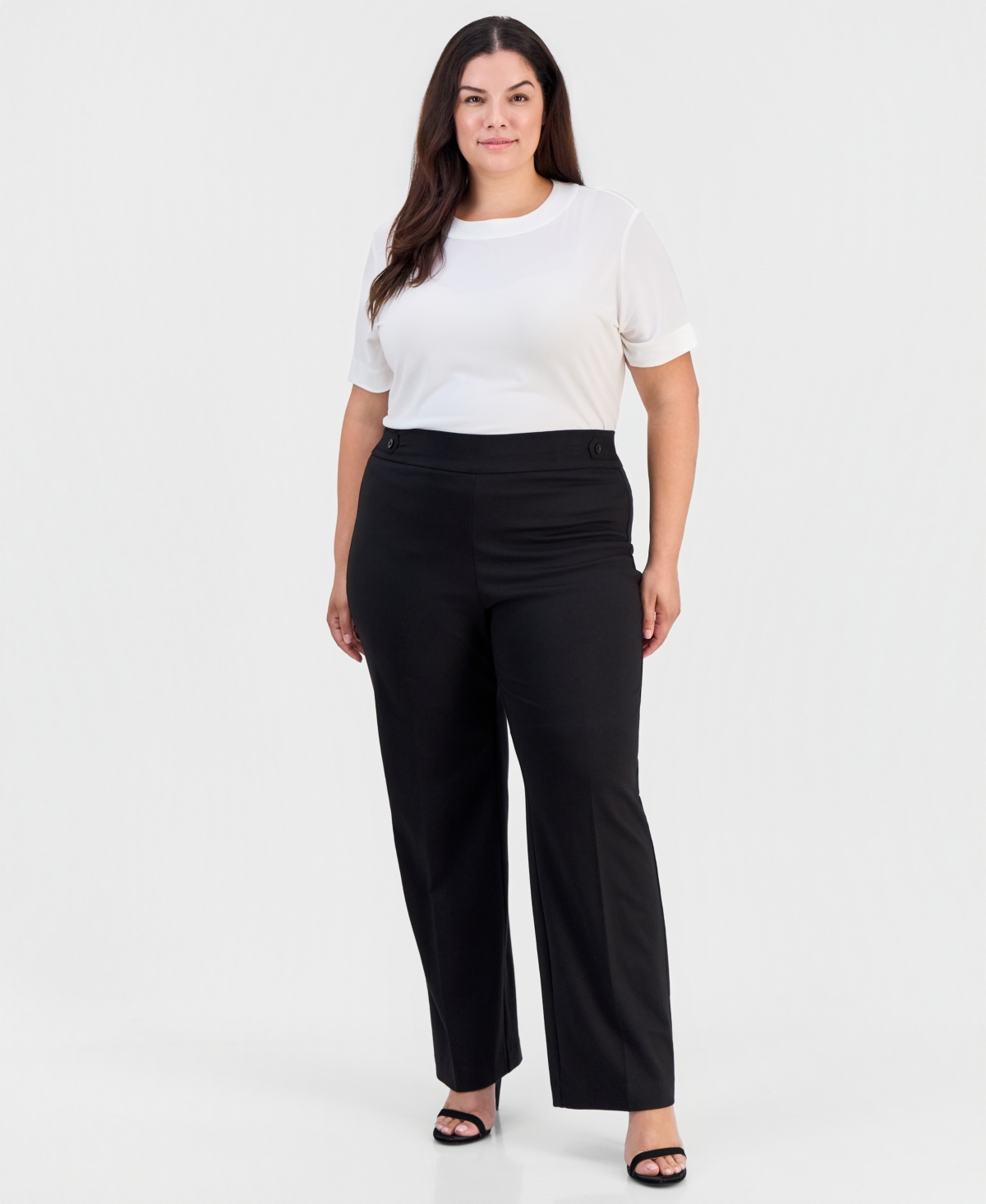 Click here for Anne Klein Essentials Womens Pull-On Side Tab Trou... prices
