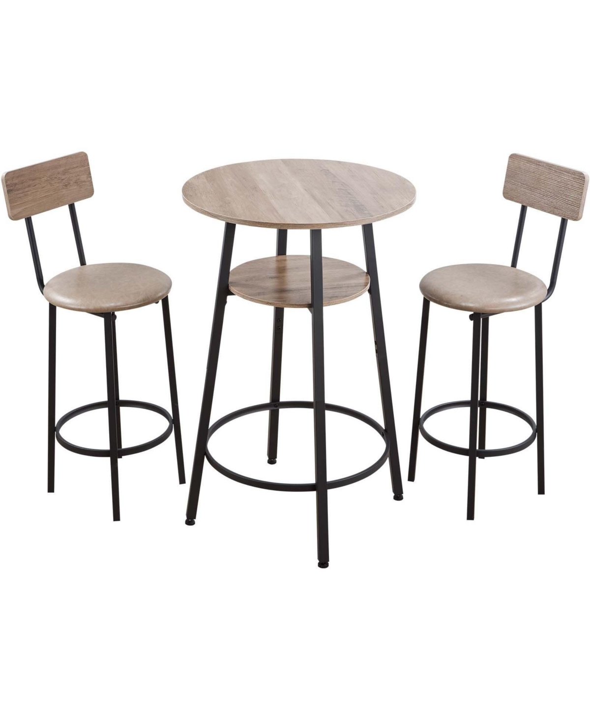 Click here for Gouun 3 Piece Bar Table Set with 2 Stools and Stor... prices