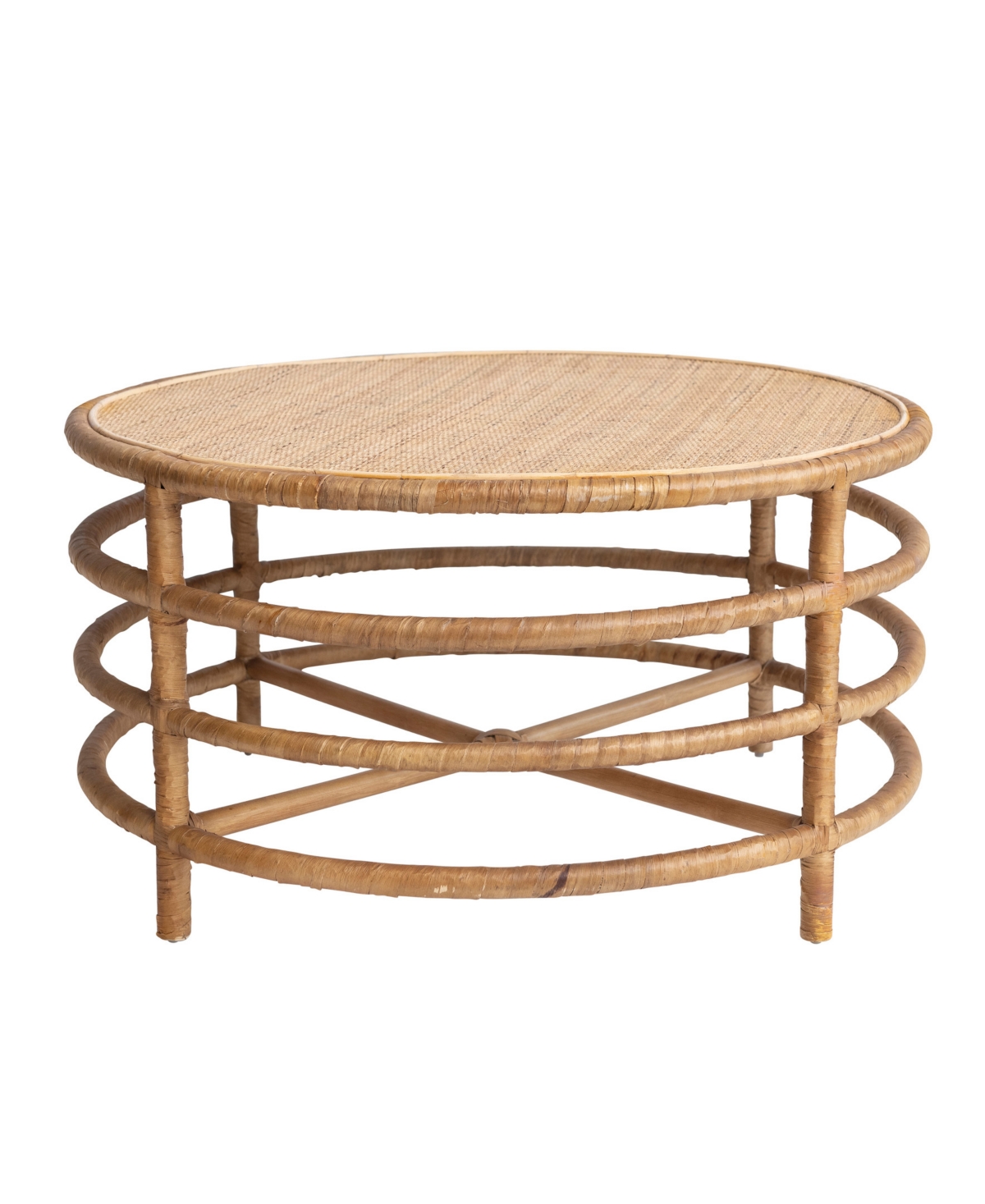 Click here for Storied Home 36 Rattan and Banana Round Coffee Tab... prices