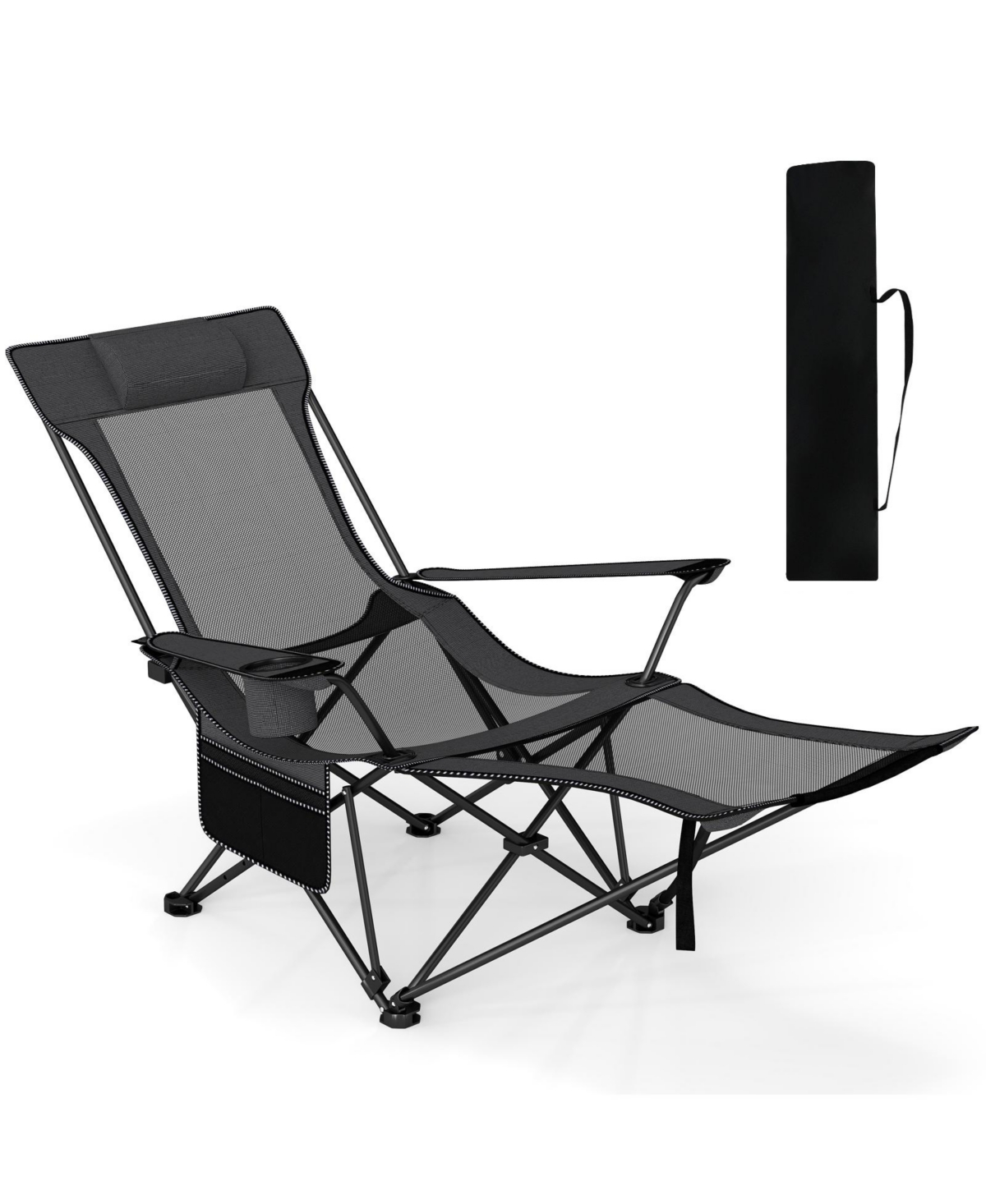 Click here for Gymax Camping Lounge Chair w/Detachable Footrest 4... prices
