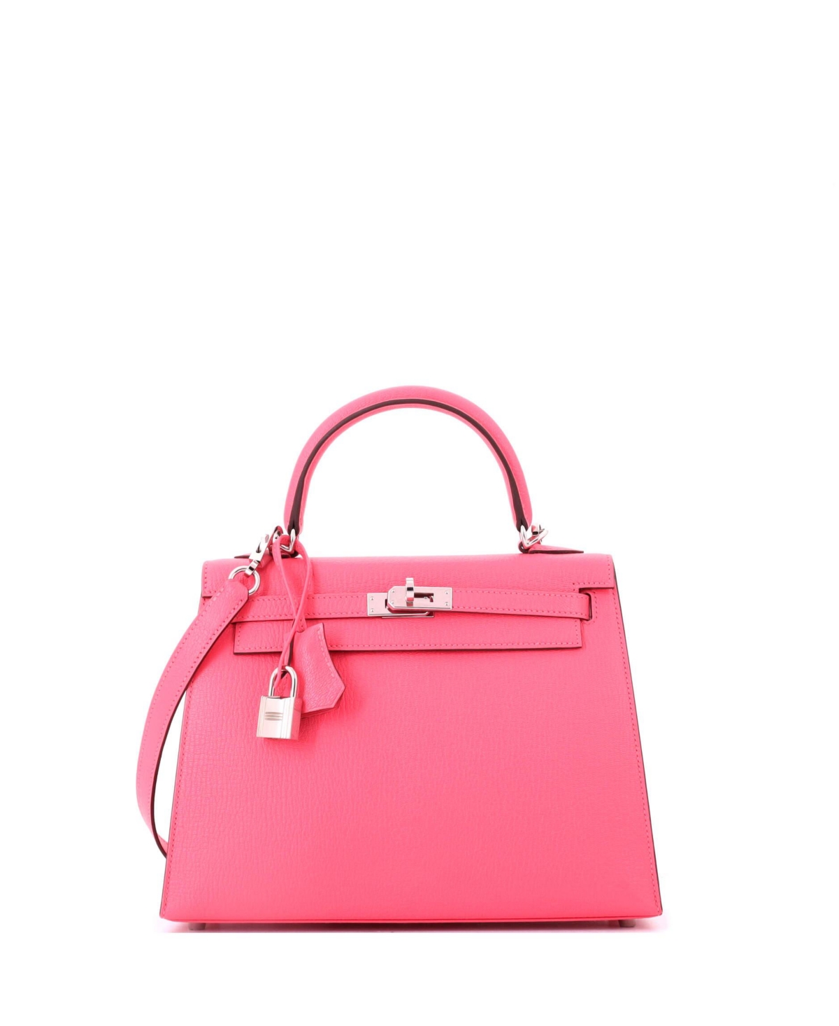 Click here for Pre-Owned HERMES Kelly 25 Handbag Pink Chevre Myso... prices