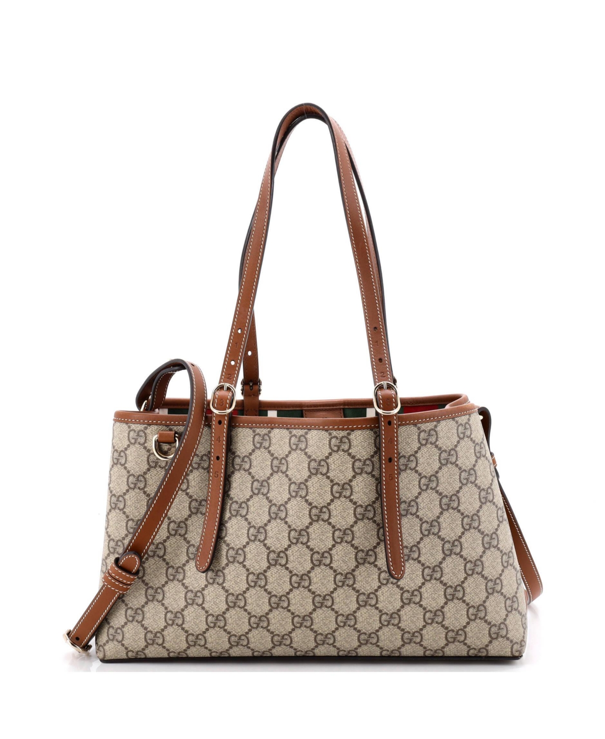 Click here for Pre-Owned Gucci Small Emblem Tote Gg Coated Canvas... prices