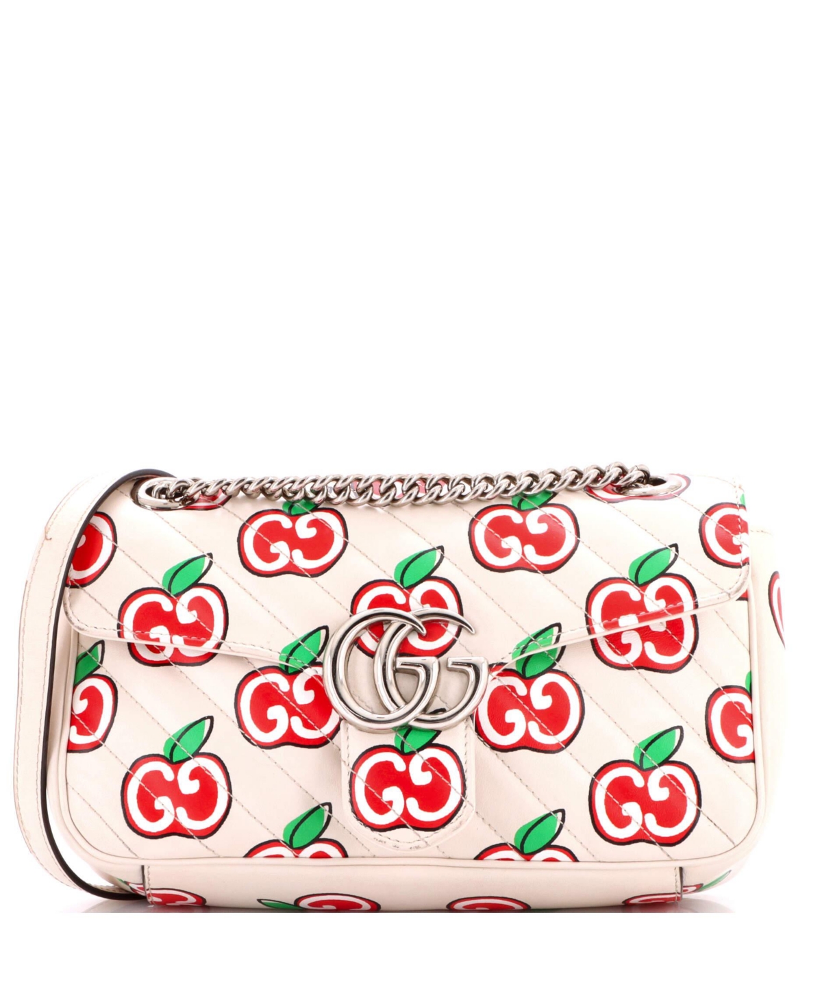Click here for Pre-Owned Gucci Small Gg Marmont Flap Bag Printed... prices