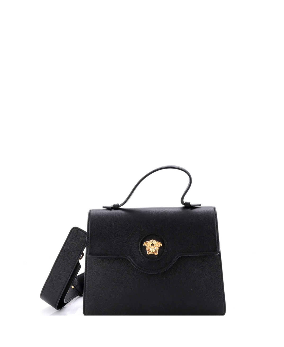 Click here for Pre-Owned Versace La Medusa Top Handle Tote Bag Le... prices