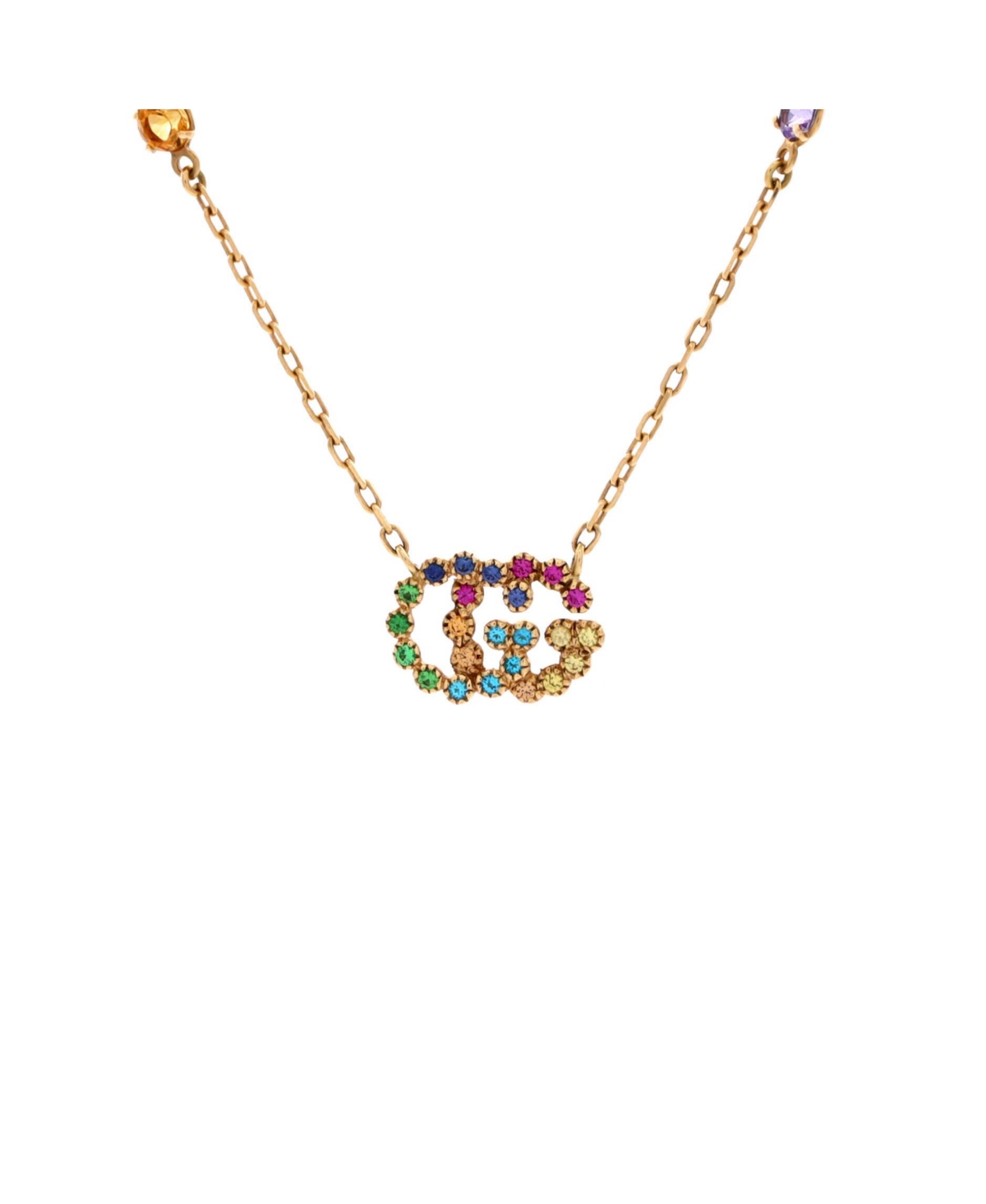 Click here for Pre-Owned Gucci Gg Running Station Necklace - 18k... prices
