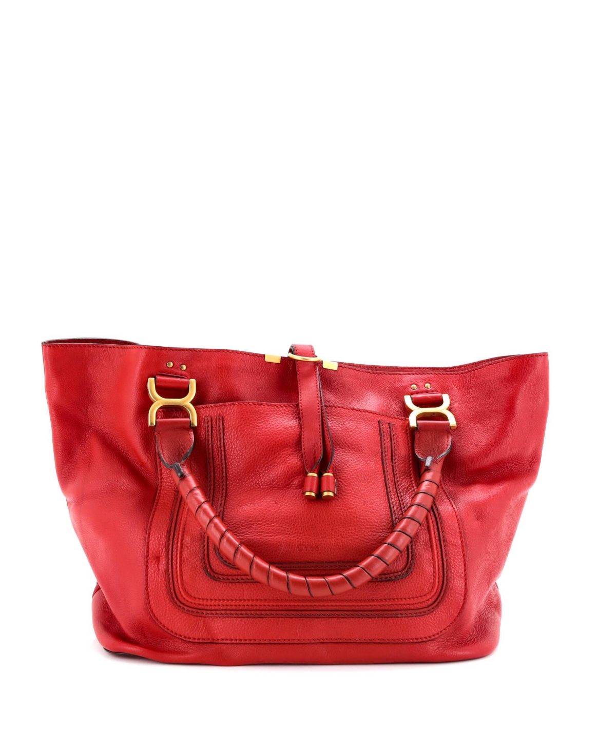 Click here for Pre-Owned Chloe Large Marcie Tote Leather - Red prices