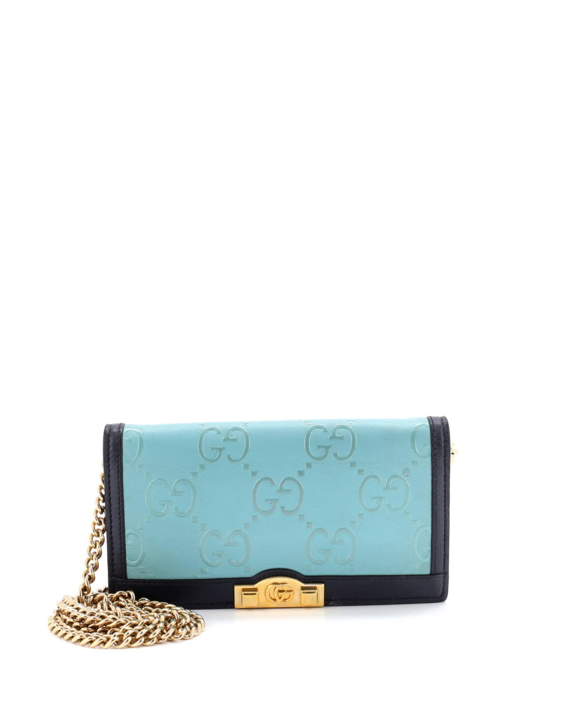 Click here for Pre-Owned Gucci Full Flap Wallet on Chain Gg Embos... prices