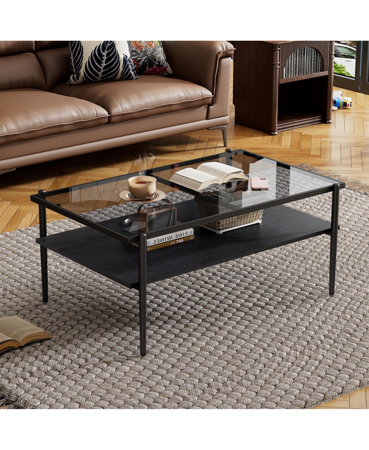 Click here for Rainsken Rectangle 2 Tier Coffee Table  Center Tab... prices