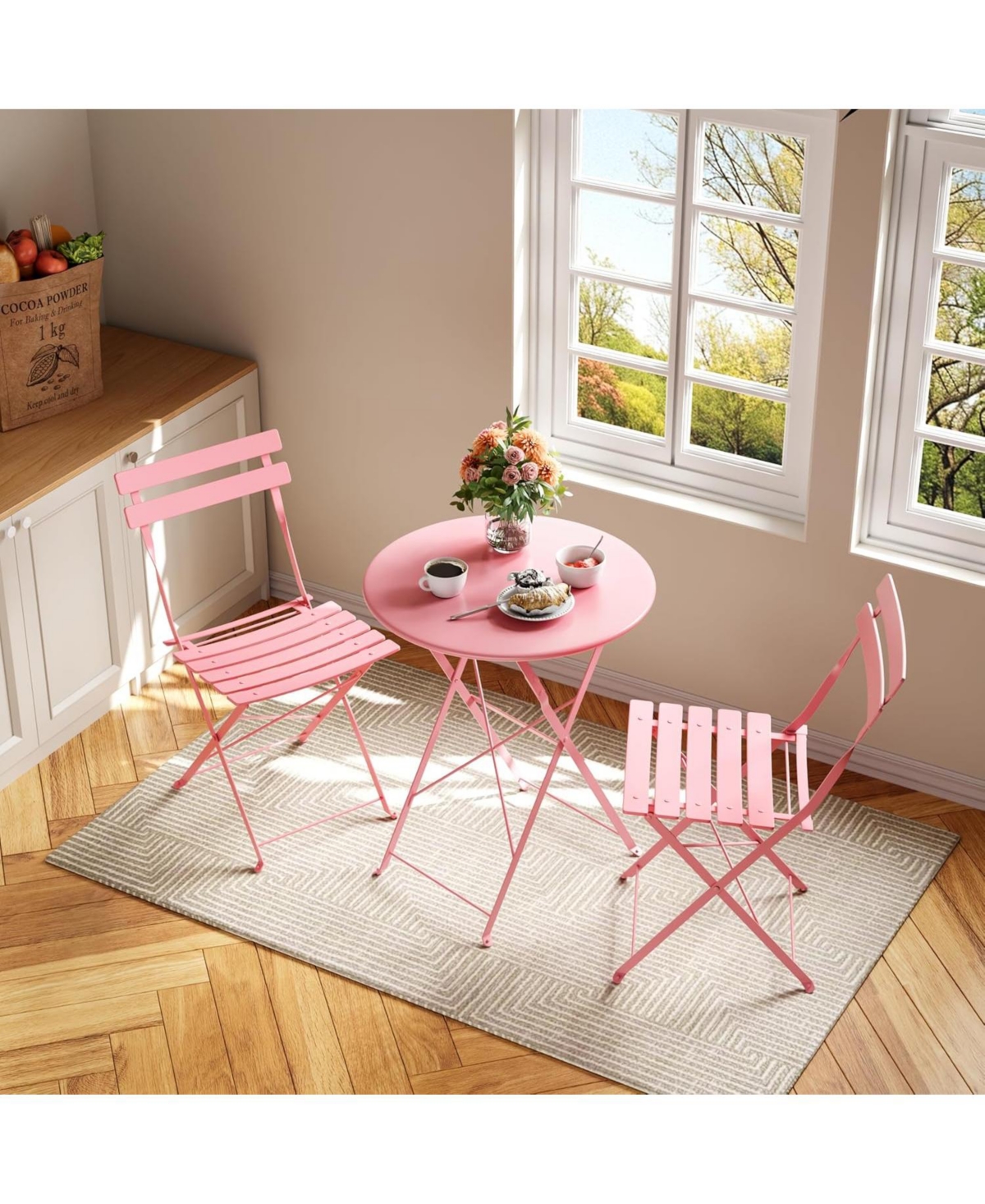 Click here for gaomon 3 Piece Bistro Set  Folding Patio Table and... prices