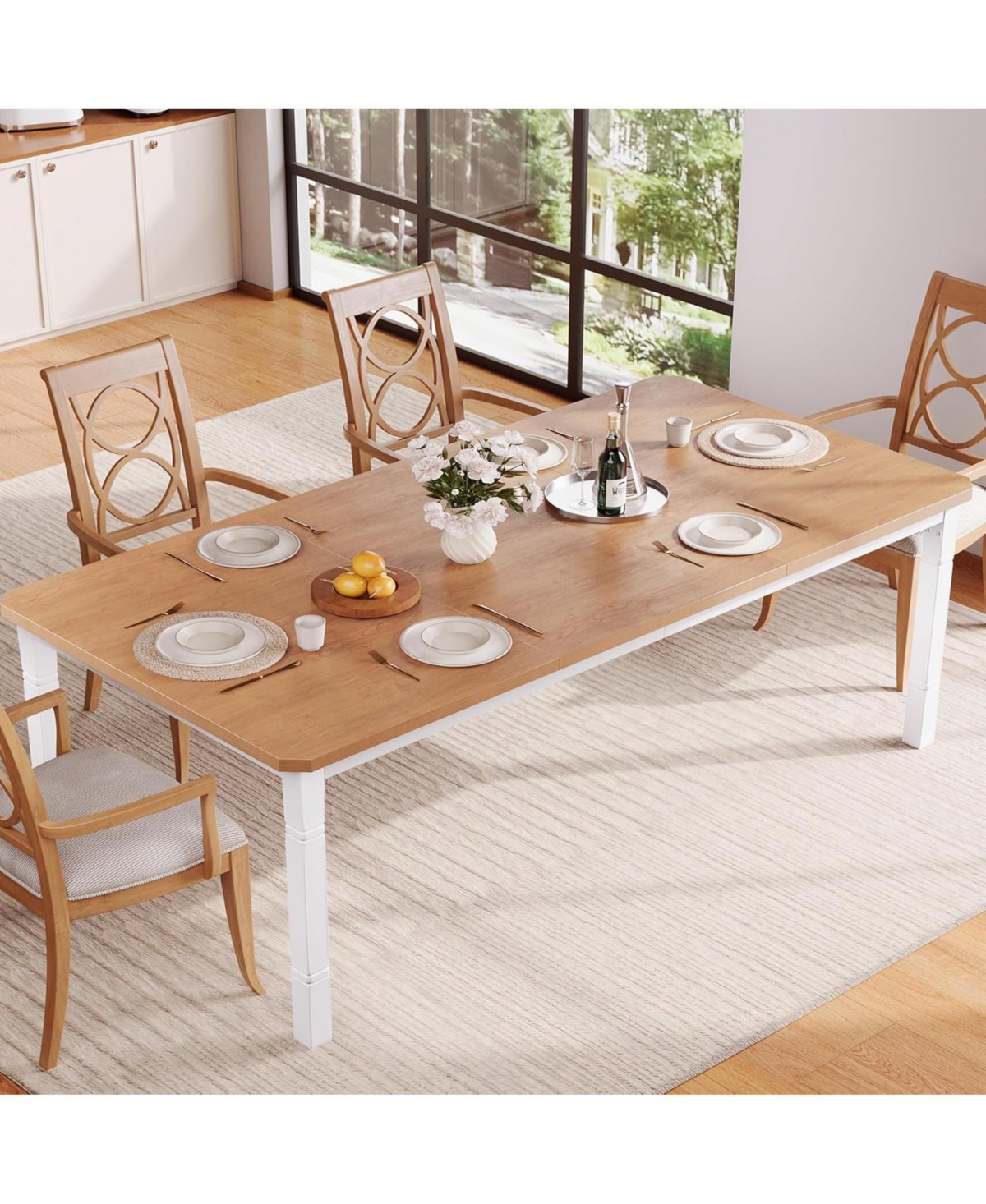 Click here for gaomon 79" Industrial Dining Table with Chamf... prices
